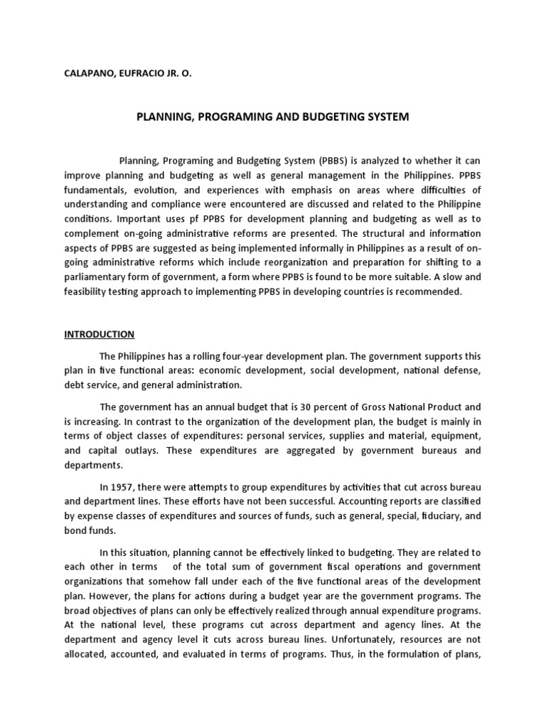 Planning, Programming and Budgeting System | PDF | United States ...