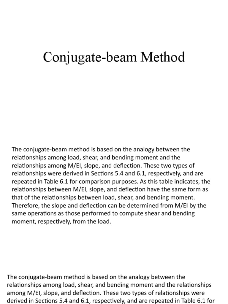 Conjugate-Beam Method | PDF | Beam (Structure) | Bending
