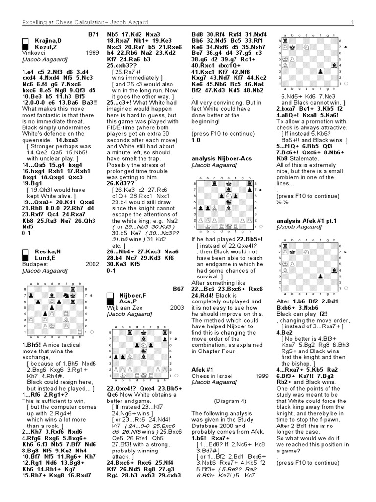 Excelling at Chess Calculation-Aagard | PDF | Chess | Chess Openings