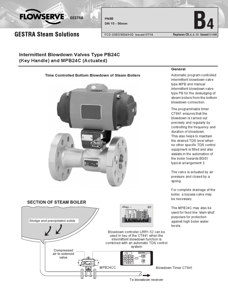 GESTRA Steam Solutions: Intermittent Blowdown Valves Type PB24C (Key ...