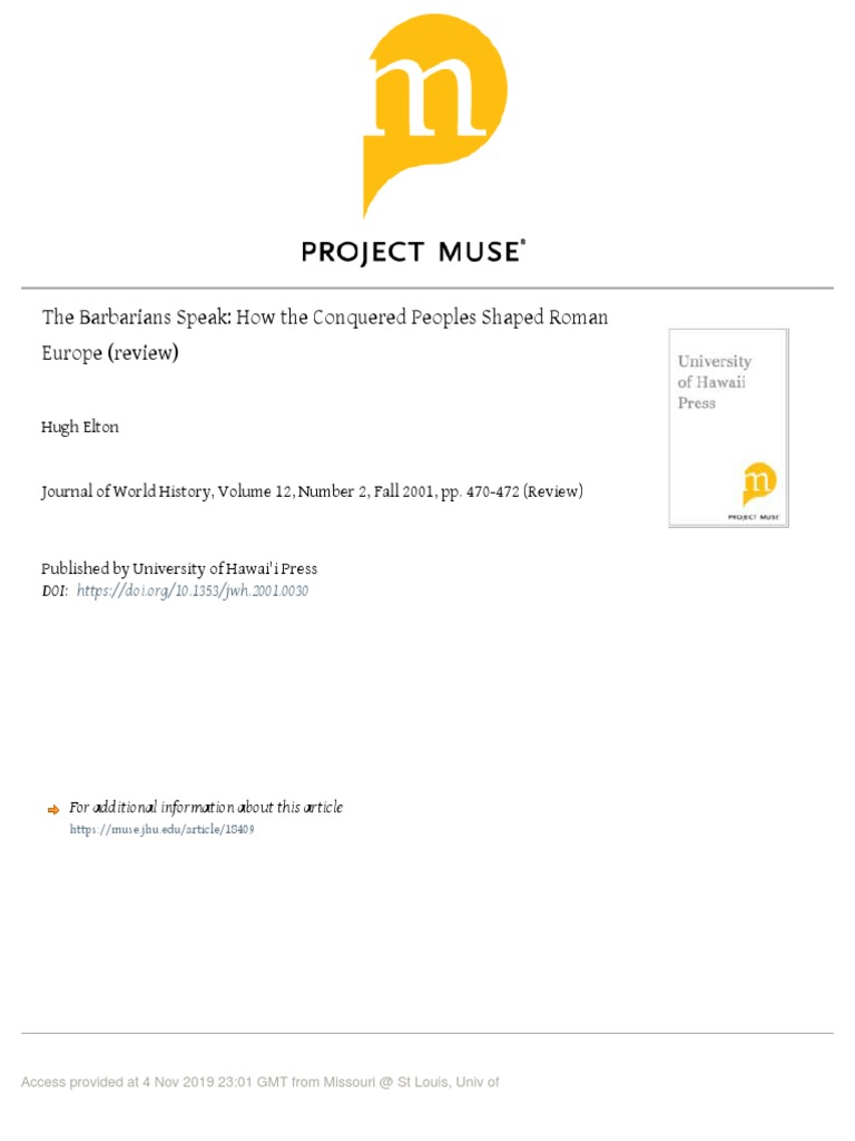 The Barbarians Speak: How The Conquered Peoples Shaped Roman Europe ...