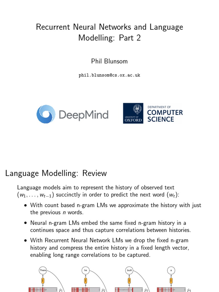 Lecture 4 Language Modelling And Rnns Part 2 Pdf Computational Neuroscience Cybernetics 
