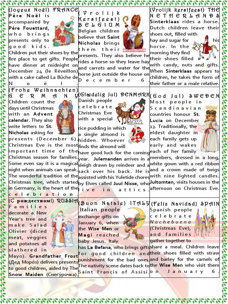 Christmas Around The World Reading Comprehension Exercises 83939 ...