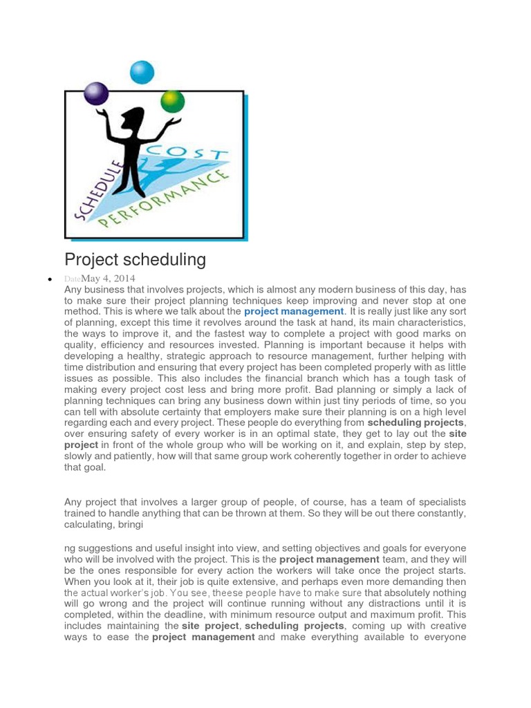 Why Project Scheduling | PDF | Project Management | Economies