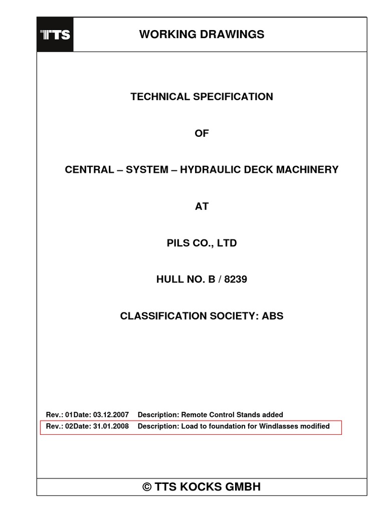 Deck Machinery TTS-Kocks | PDF | Gear | Bearing (Mechanical)