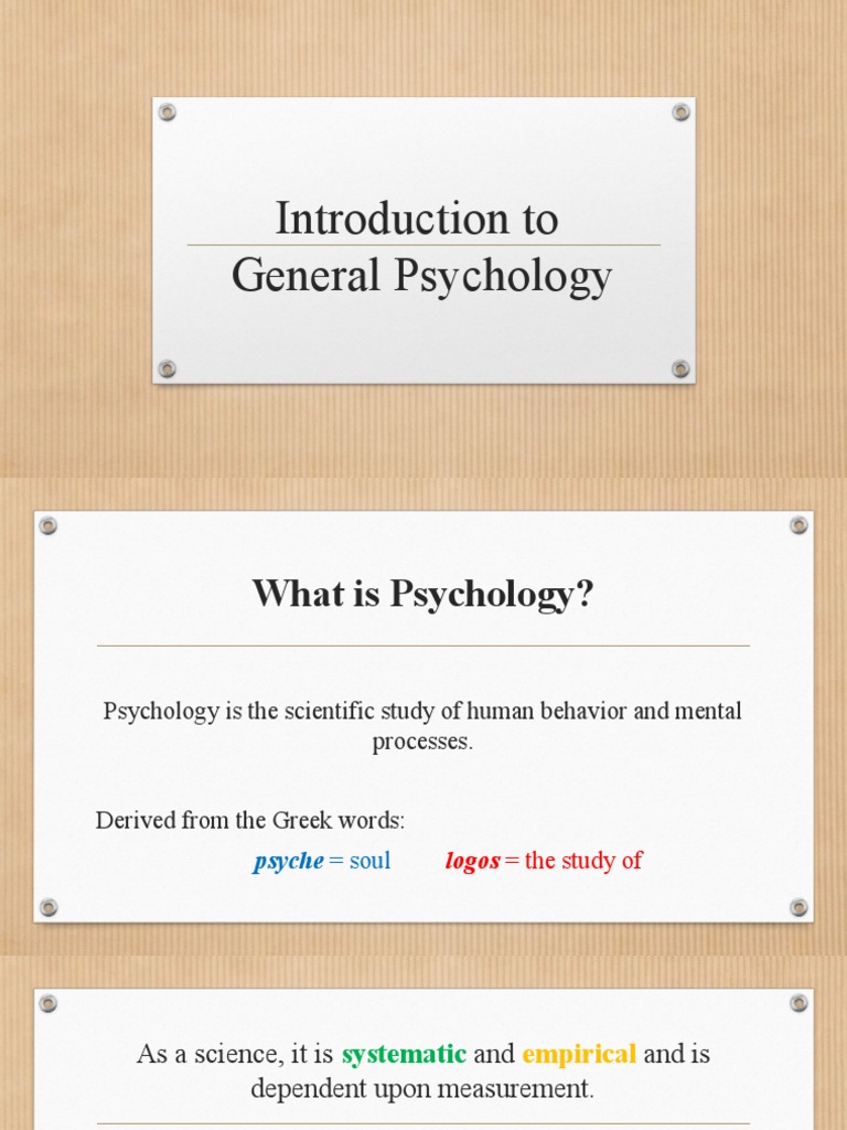 Introduction To General Psychology | PDF | Mind | Psychology