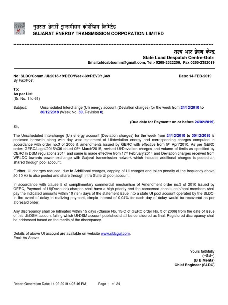 UI DSM Charge For 24-Dec-2018 TO 30-Dec-2018 FINAL | PDF | Electrical ...