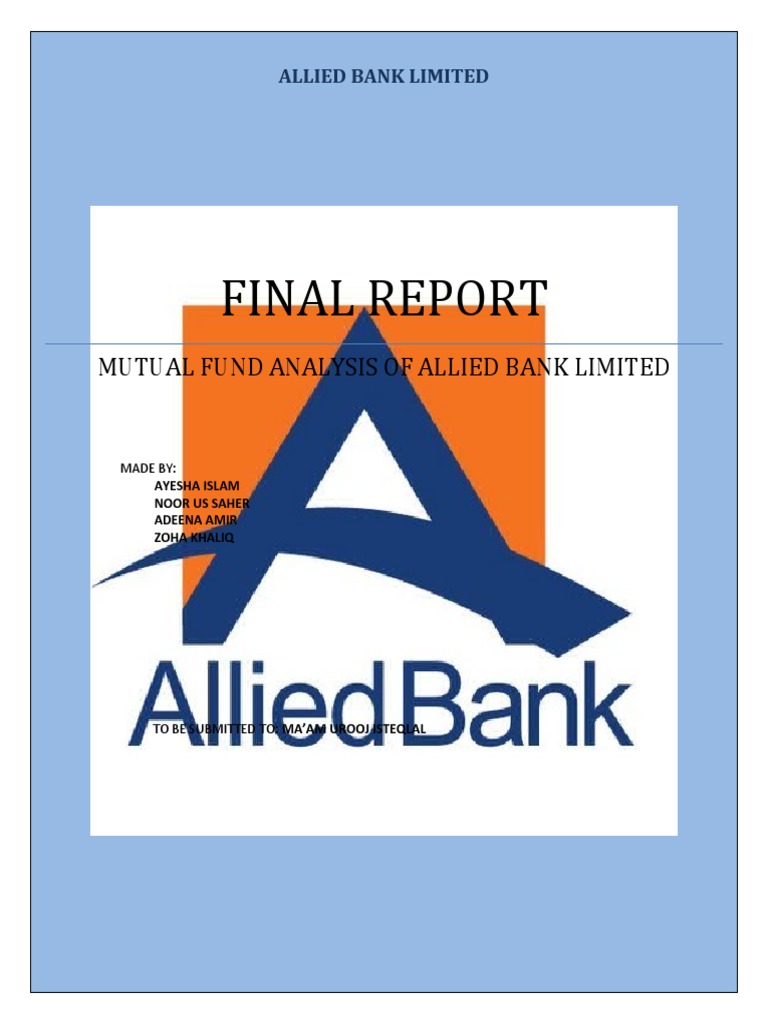 Allied-Mutual-Fund-Report FINAL Zoha | PDF | Investment Fund | Mutual Funds