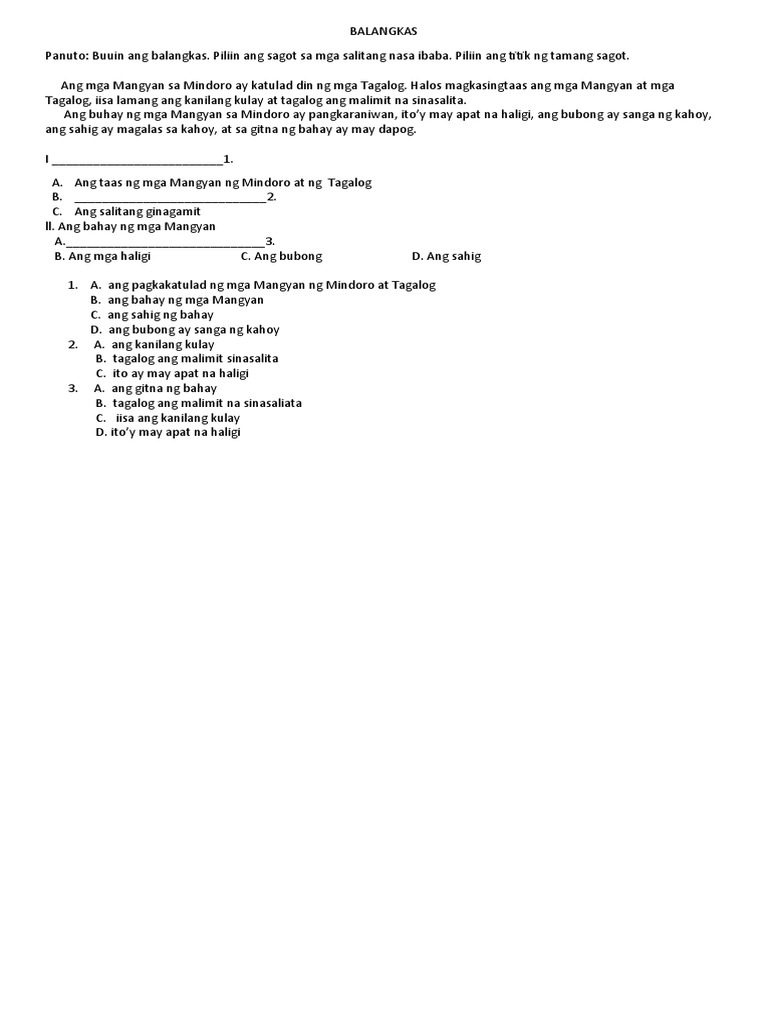 Filipino BALANGKAS 5 | PDF