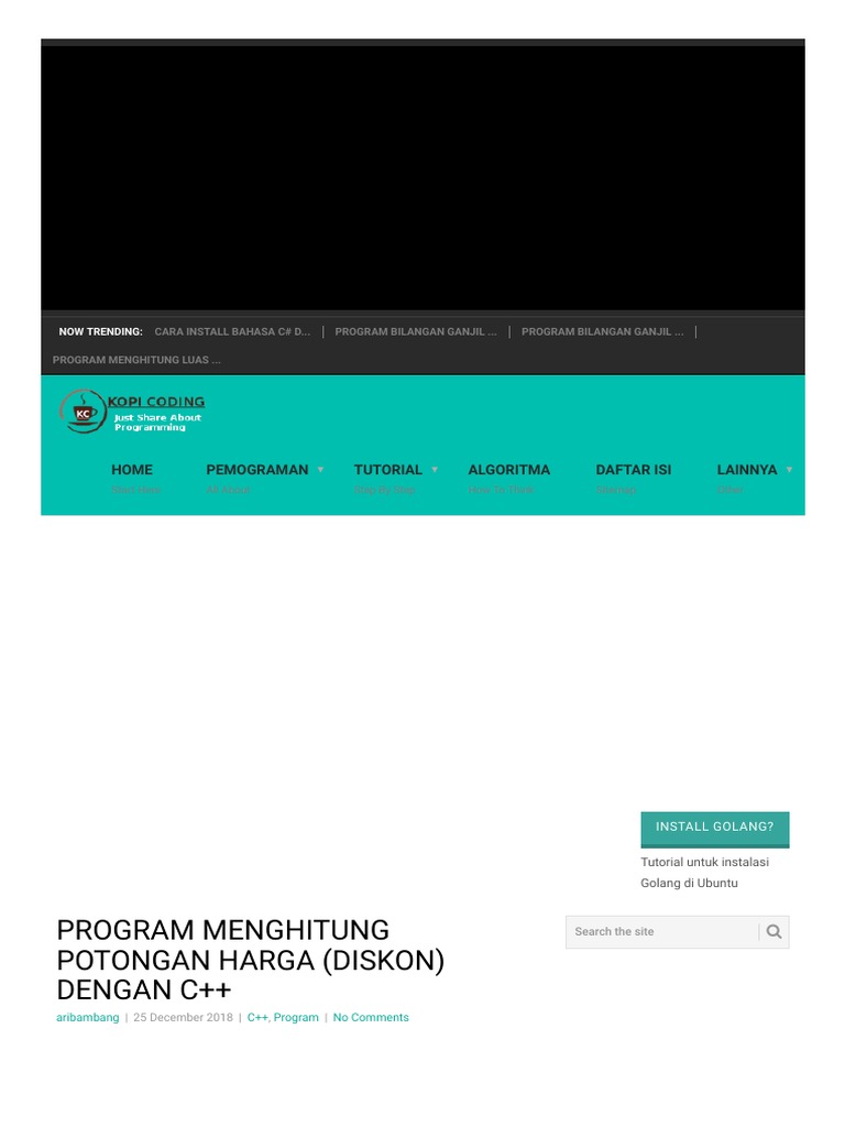Program Menghitung Potongan Harga (Diskon) Dengan C++ - Kopi ...