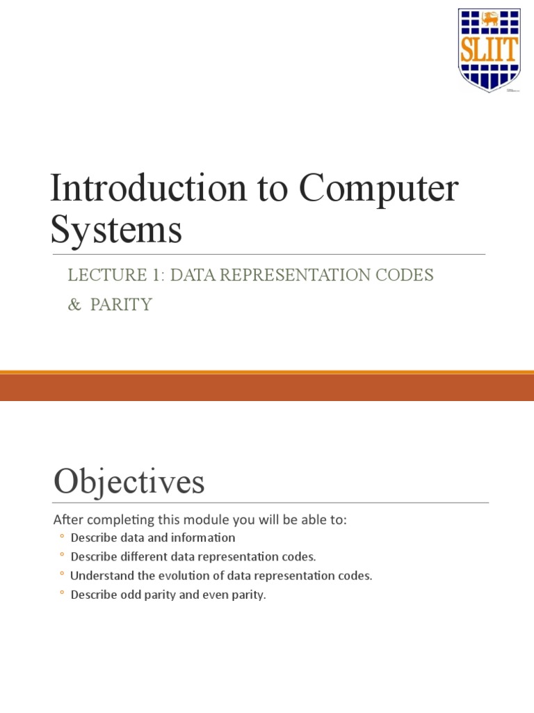 CF - Lecture - 01 - Data Representation Codes and Parity | PDF | Ebcdic | Binary Coded Decimal