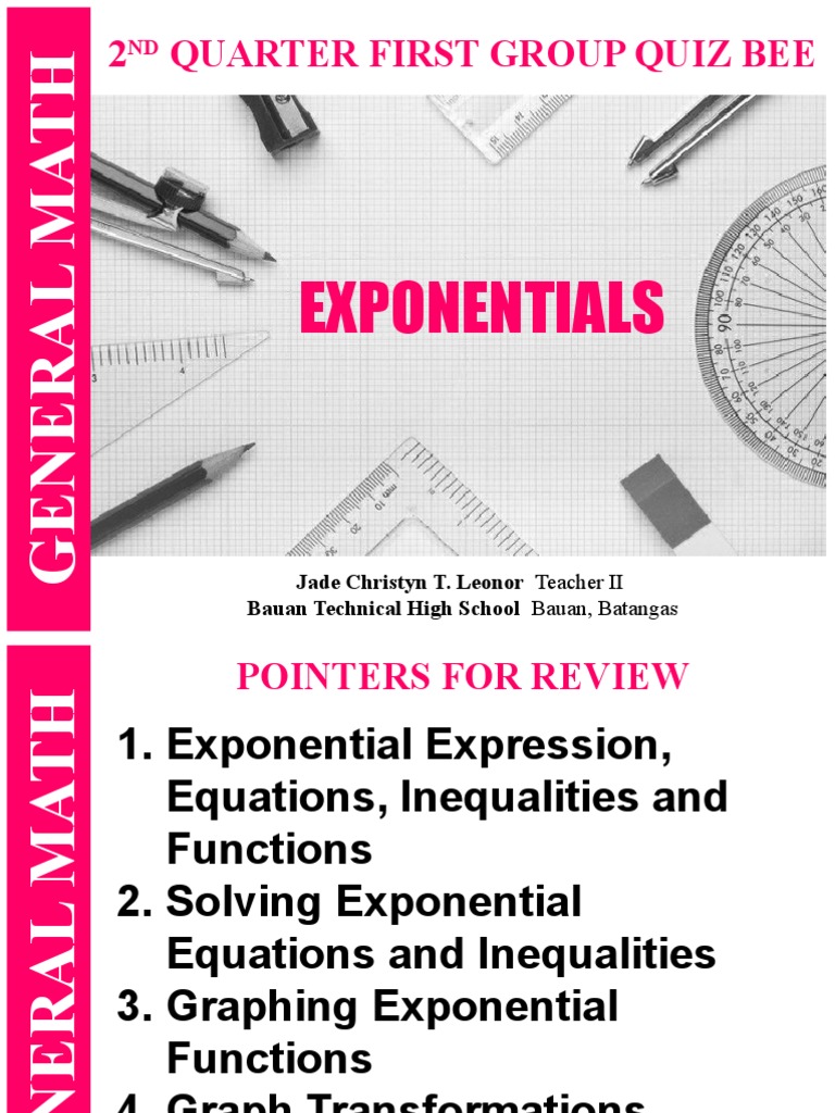 Gen Math Group Work Exponentials | PDF | Exponential Function ...