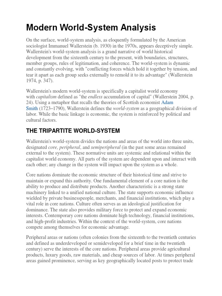 2nd Reading Modern World System Analysis PDF | PDF | World Systems ...