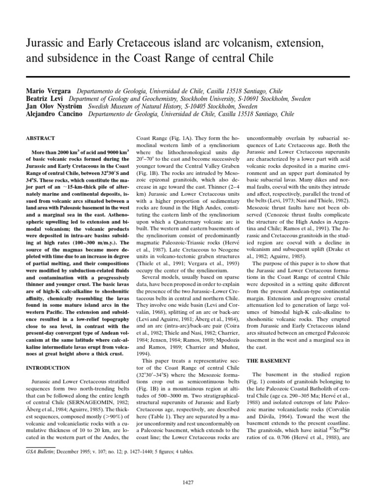 Vergara - Et - Al - 1995 - Bulletin - GSA | PDF | Clastic Rock ...