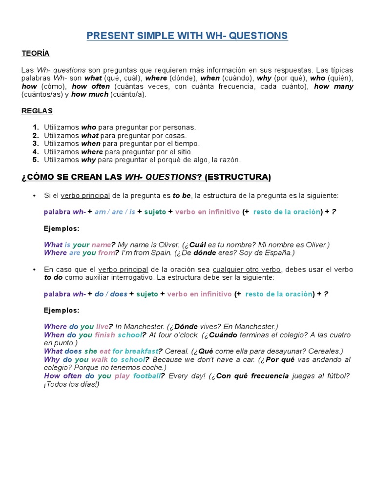 Unit 4 WH - Questions | PDF