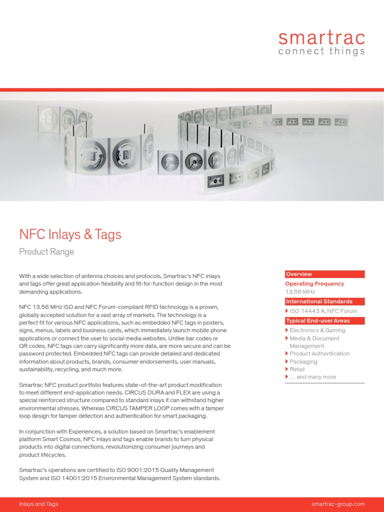 NFC Inlays & Tags: Product Range | PDF | Digital Technology | Electronics