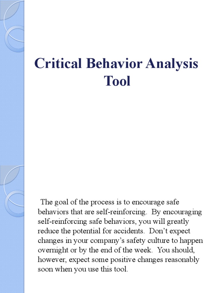 Critical Behavior Analysis Tool | PDF | Behavior | Behaviorism