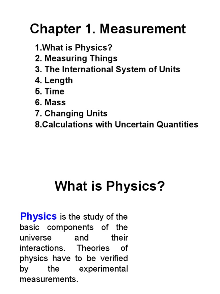 Chapter 1. Measurement | PDF | International System Of Units ...