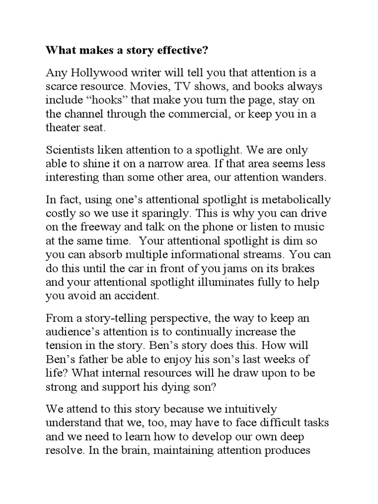 What Makes A Story Effective? | Download Free PDF | Attention | Brain