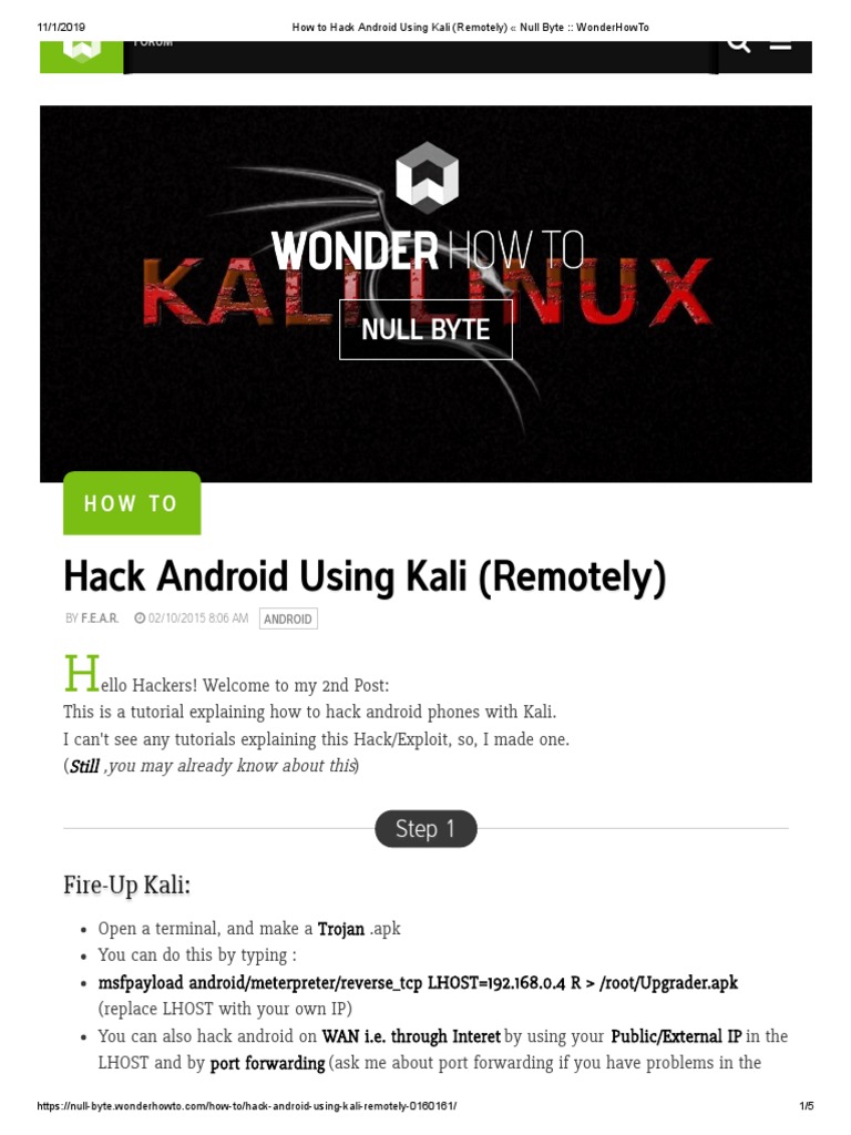 How To Hack Android Using Kali Remotely Null Byte Wonderhowto Pdf Ios Mobile App 