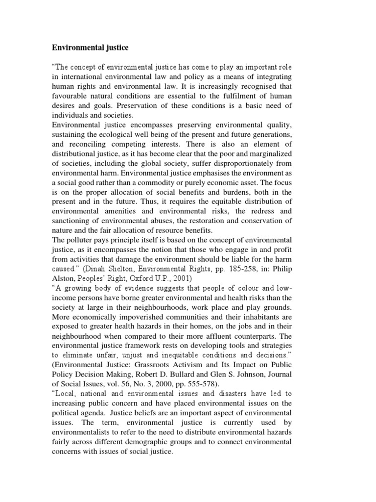Environmental Justice PDF | PDF | Environmentalism | Sustainability