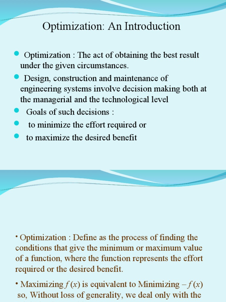 Introduction of Optimization | PDF | Mathematical Optimization | Loss Function