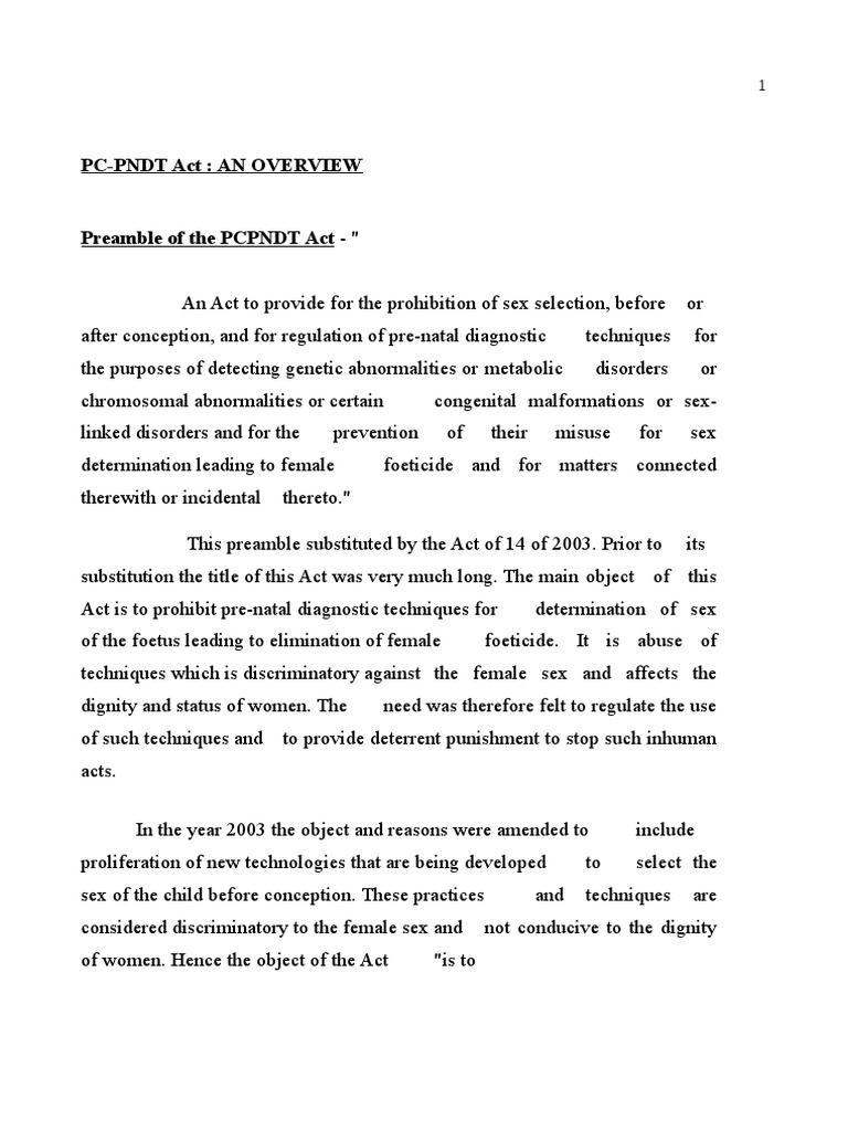 PCPNDT Act | PDF | Public Sphere | Public Law