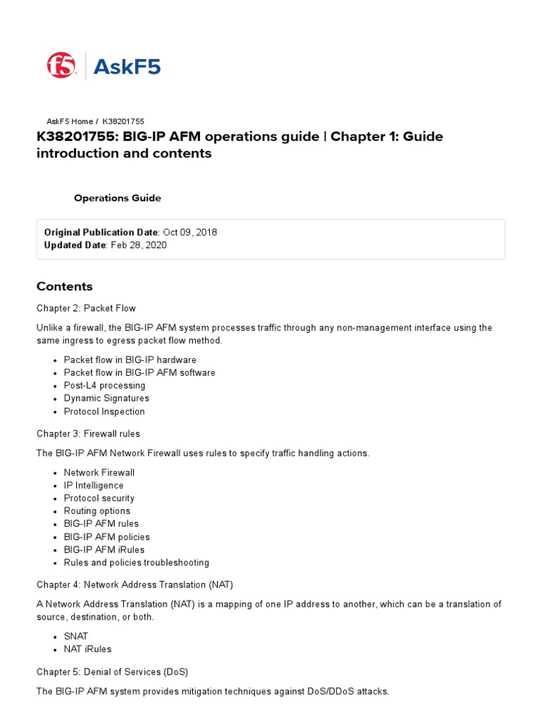 Article - K38201755 - BIG-IP AFM Operations Guide - Chapter 1 - Guide ...