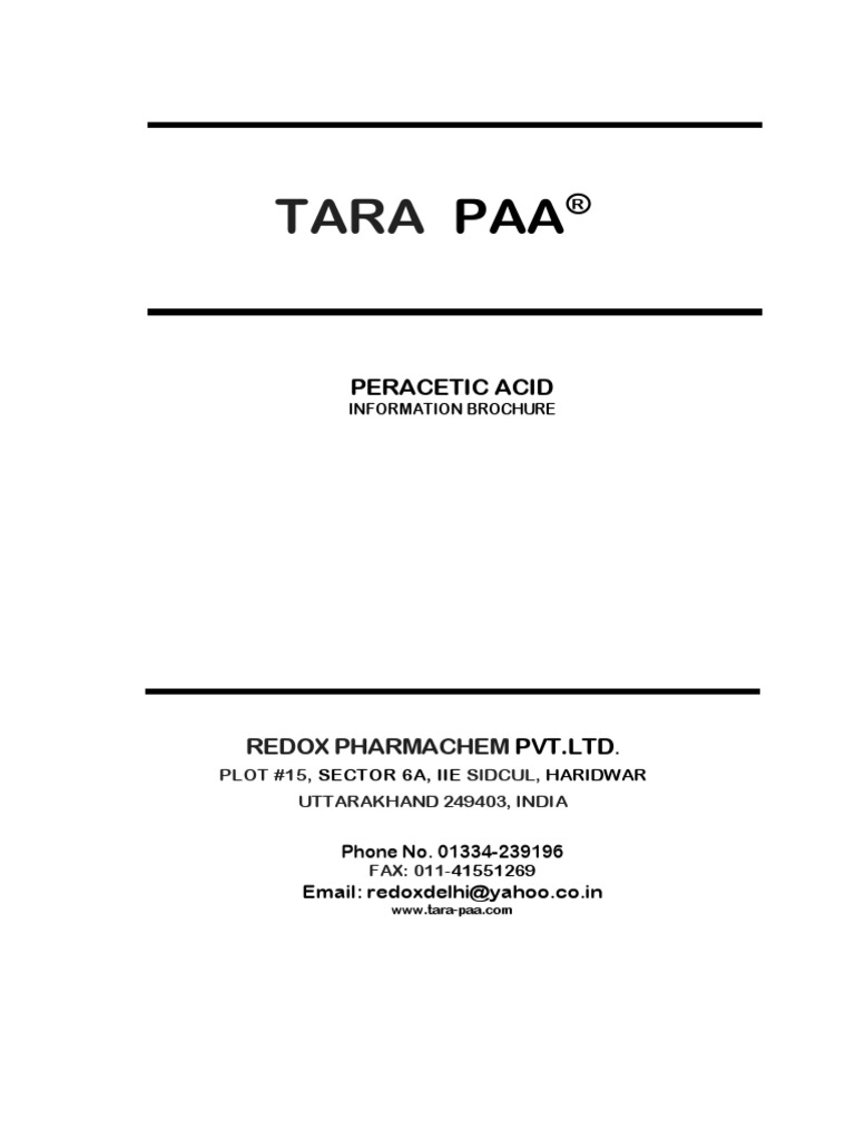 Brochure PAA PDF | PDF | Disinfectant | Sterilization (Microbiology)