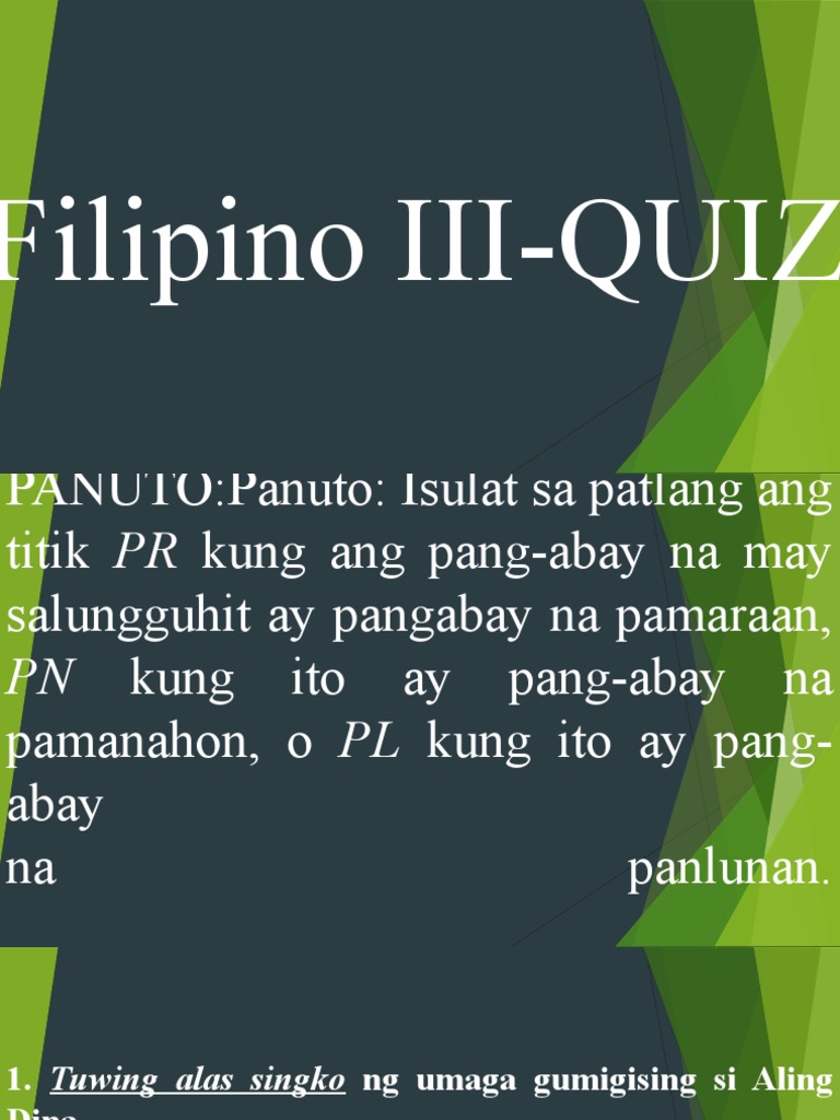 Filipino Quiz | PDF