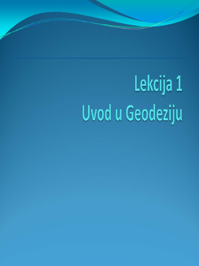 Lekcija 1 - Z Uvod U Geodeziju PDF | PDF