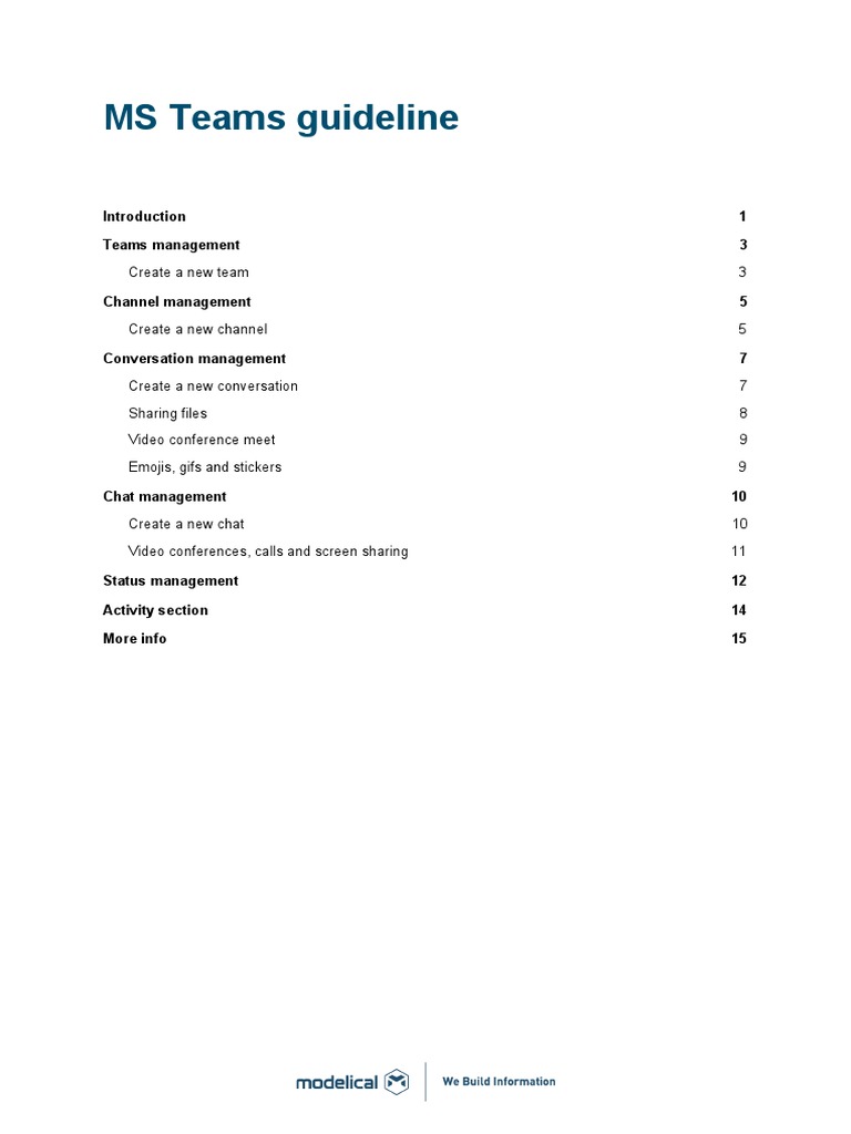 MS Teams Management Guidelines | PDF | Online Chat | Conversation