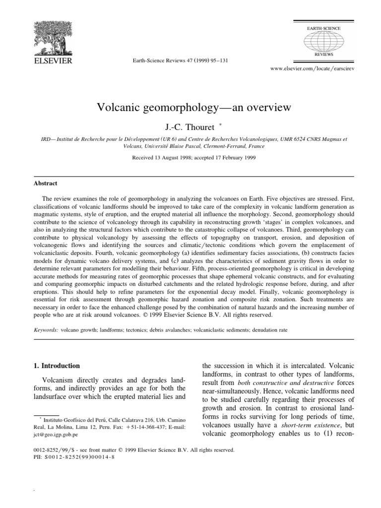 Thouret 1999 Volcanic Geomorphology-An Overview | PDF | Volcano ...