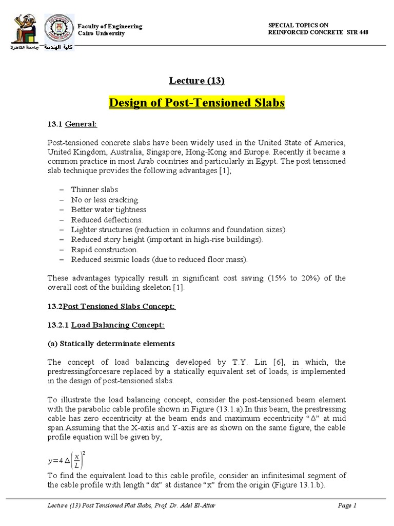 Design of Post-Tensioned Slabs | PDF | Prestressed Concrete | Beam ...