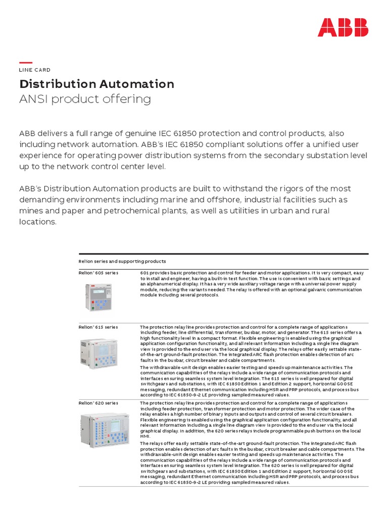 Distribution Automation: ANSI Product Offering | PDF | Electrical ...