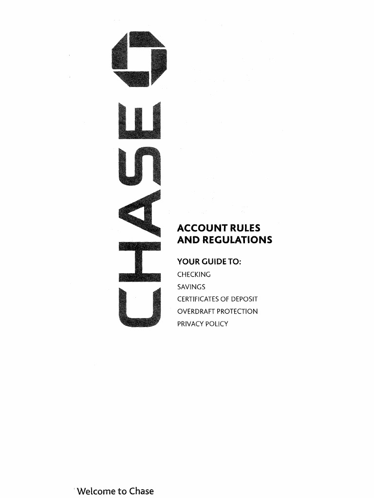 Chase Bank Account Rules and Regulations 12-31-08 | PDF | Overdraft ...