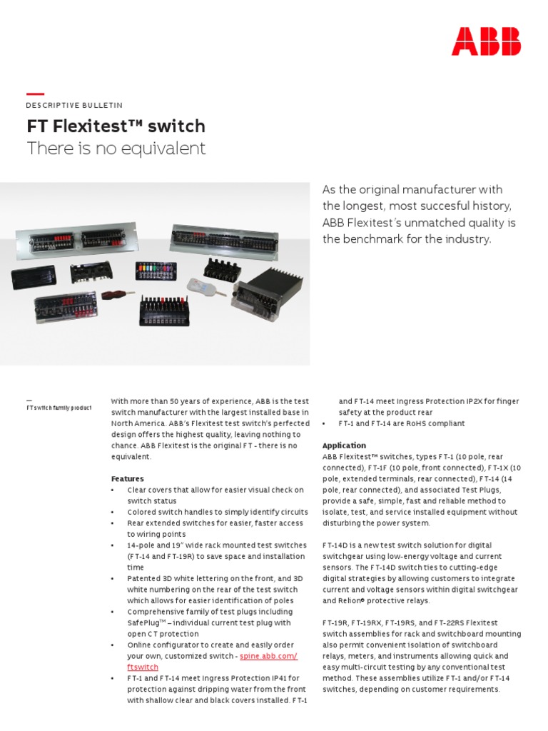 FT_Test_Switch_Descriptive_Bulletin | PDF | Switch | Relay