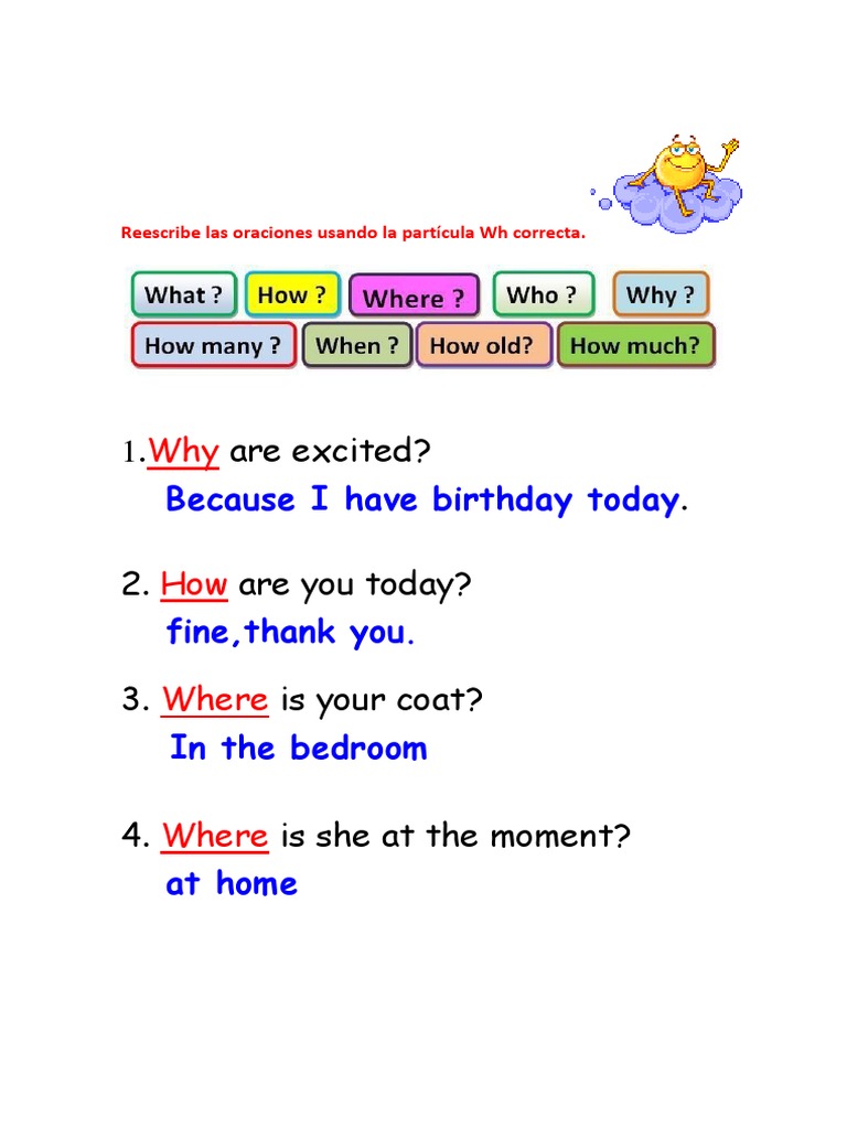 WH Questions Practice Exercises | PDF | Cooking, Food & Wine | Wellness