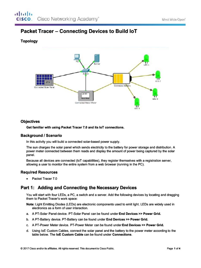 Packet Tracer Packet Tracer Connecting Devices To Build Iot Connecting ...