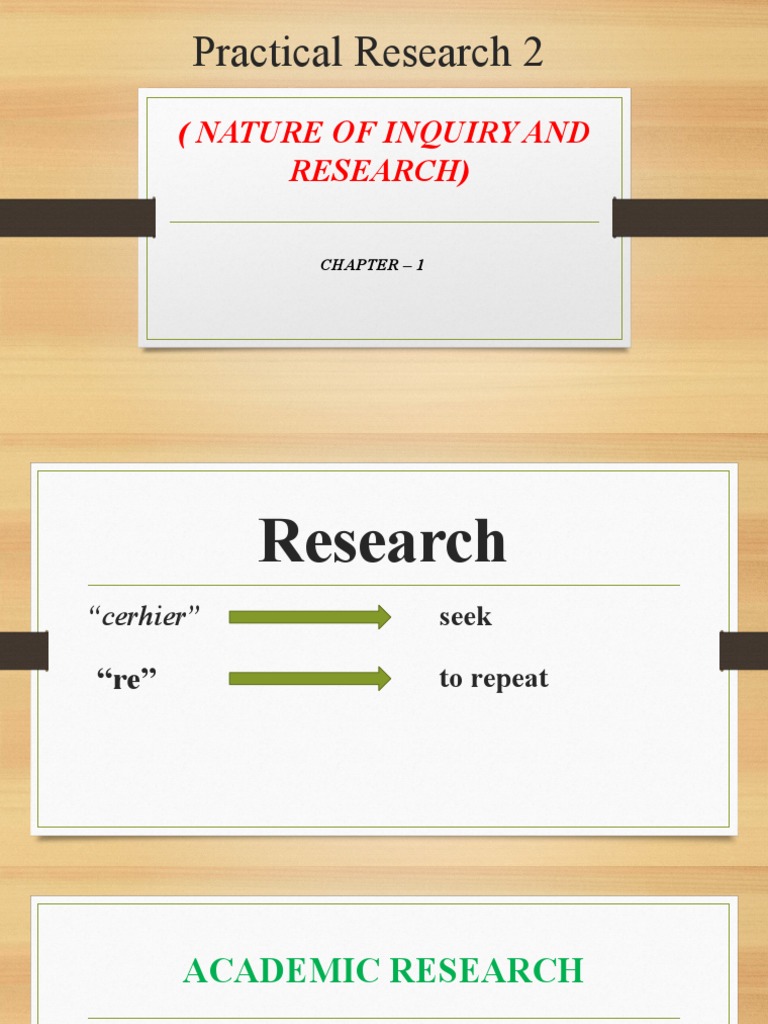 Practical Research 2: (Nature of Inquiry and Research) | PDF ...