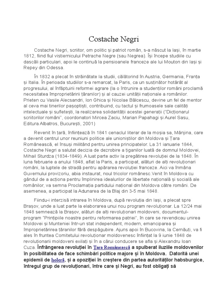 Costache Negri | PDF