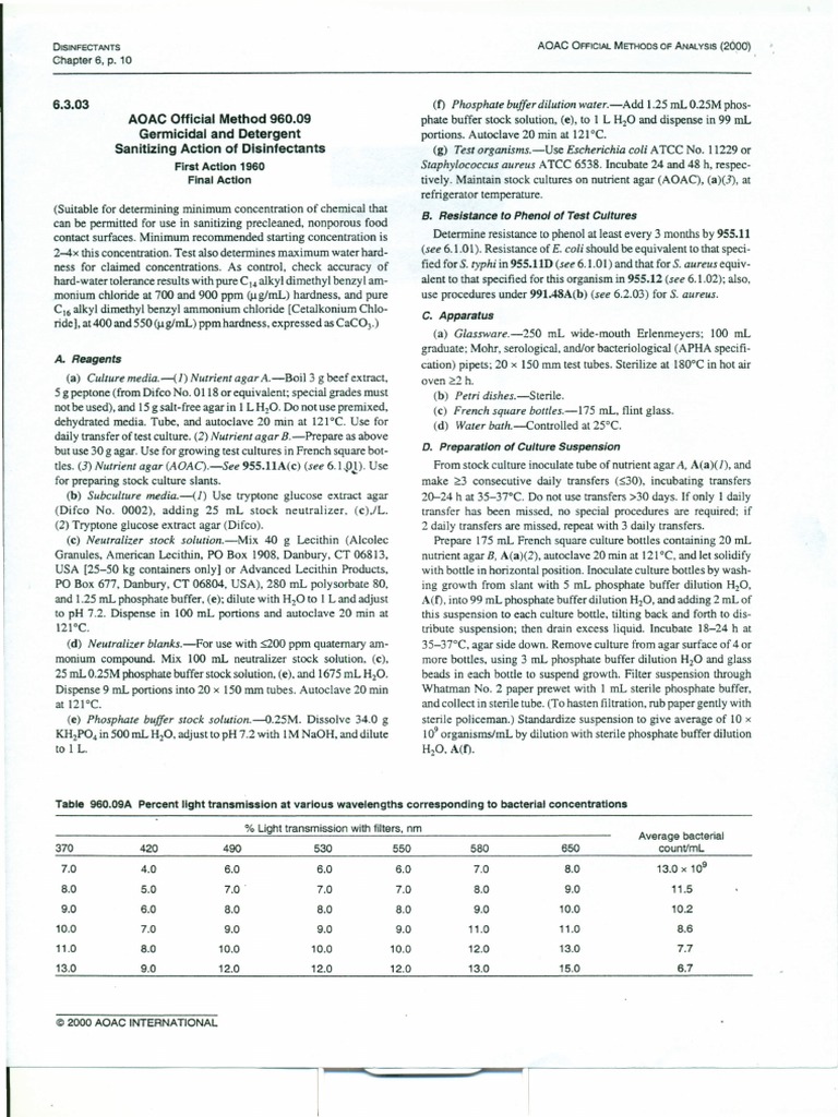 Aoac 960.09 PDF | PDF