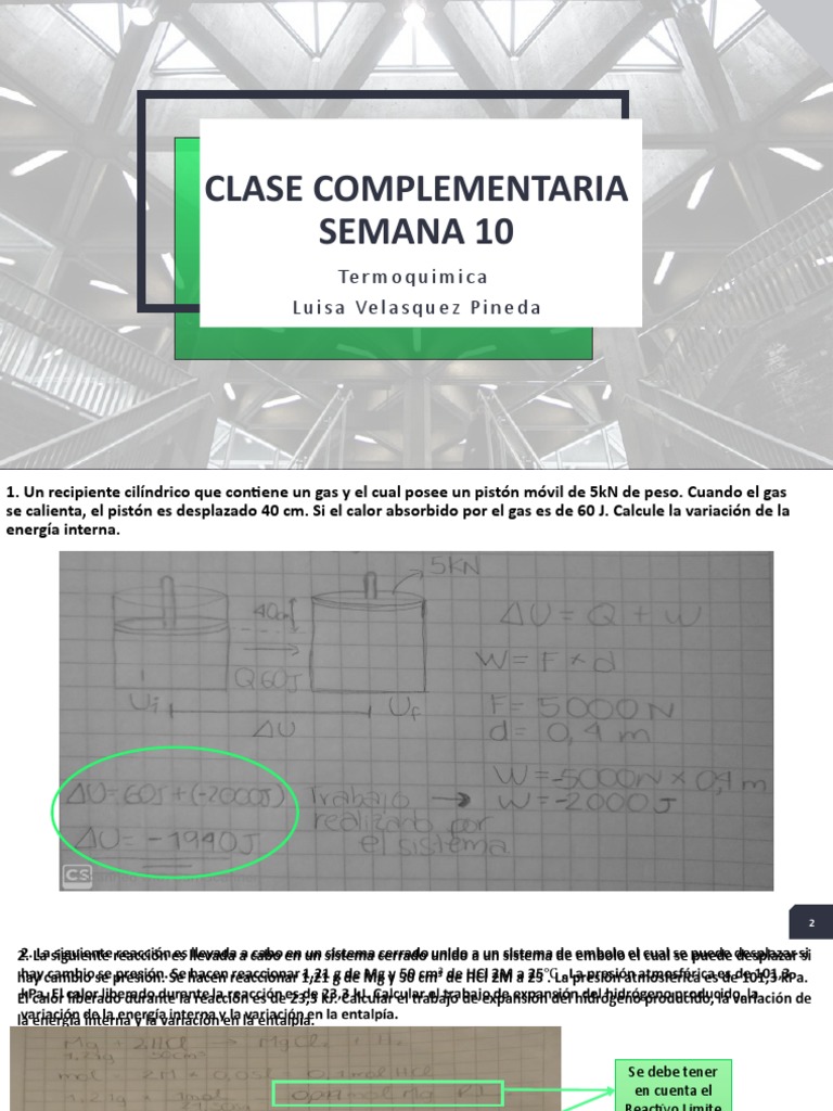 Clase Complementaria-Sem10 | PDF | Entalpía | Calor