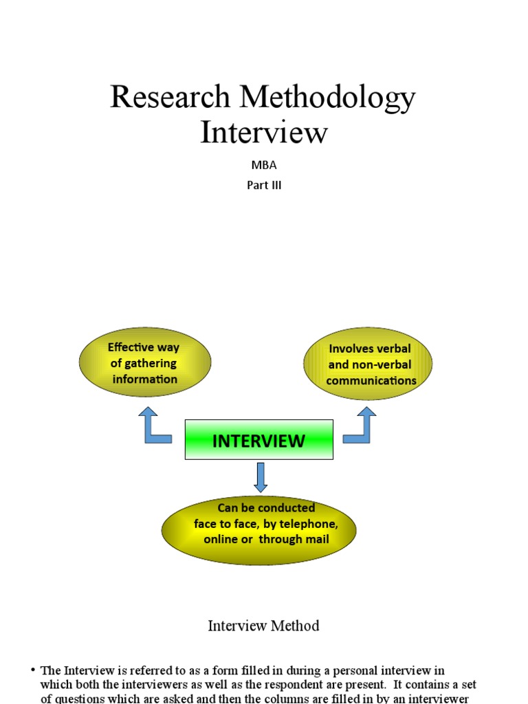 Research Methodology Interview | PDF | Survey Methodology | Interview