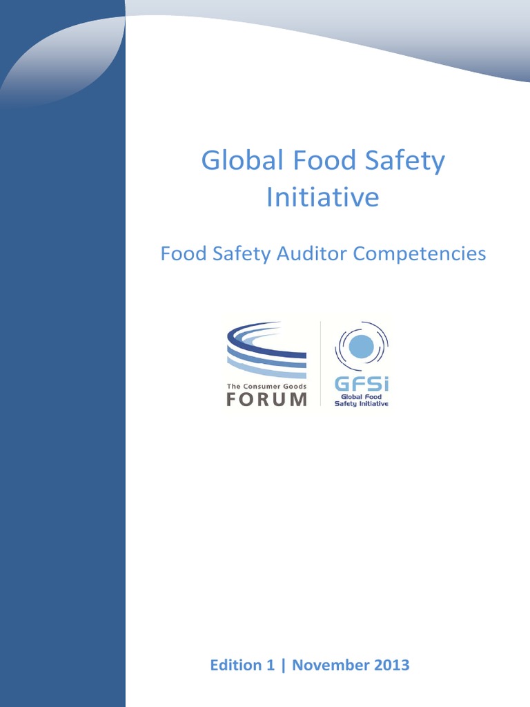 GFSI Food Safety Auditor Competencies - Edition 1 October 2013 PDF ...