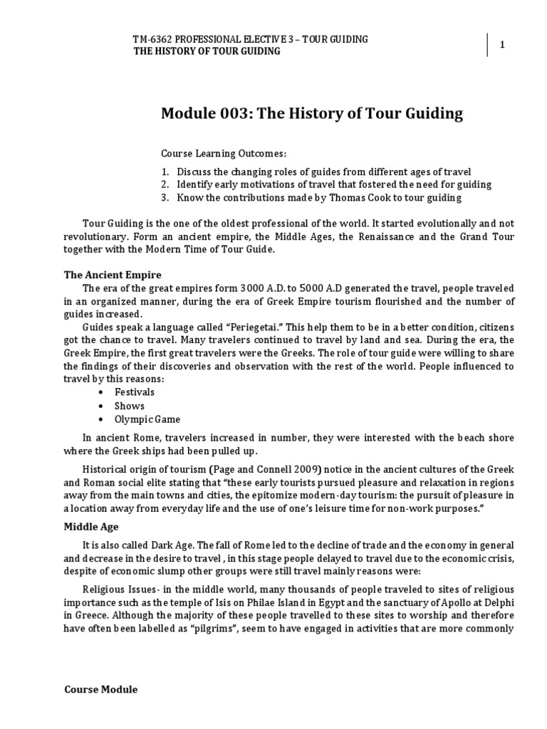Module 3 Tour Guiding | PDF | Tourism | Greece