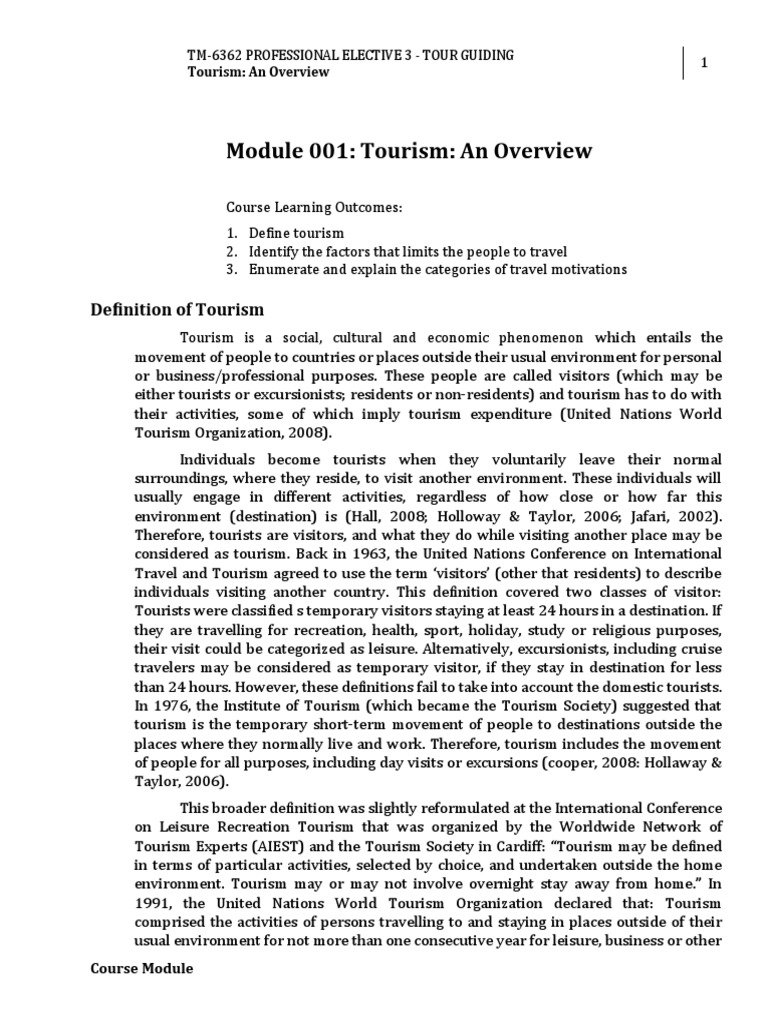 Introduction in Tour Guiding | PDF | Tourism | Motivation