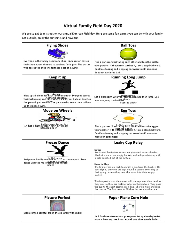 Virtual Family Field Day 2020 | PDF | Sports | Leisure