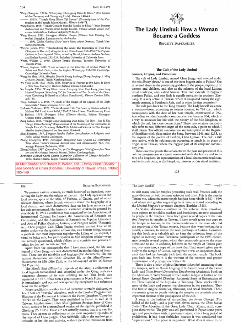 Baptandier, Brigitte - The Lady Linshui - How A Woman Became A Goddess ...