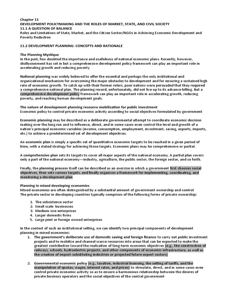 Chapter 11 HANDOUTS | PDF | Market Failure | Economic Growth